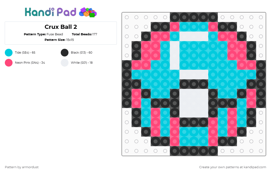 Crux Ball 2 Fuse Bead Pattern - Kandi Pad | Kandi Patterns, Fuse Bead ...
