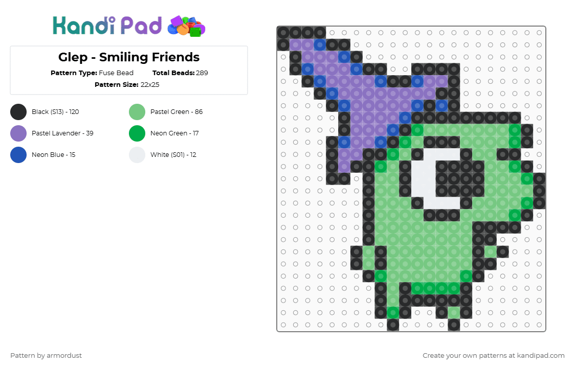 Glep - Smiling Friends Fuse Bead Pattern - Kandi Pad | Kandi Patterns ...