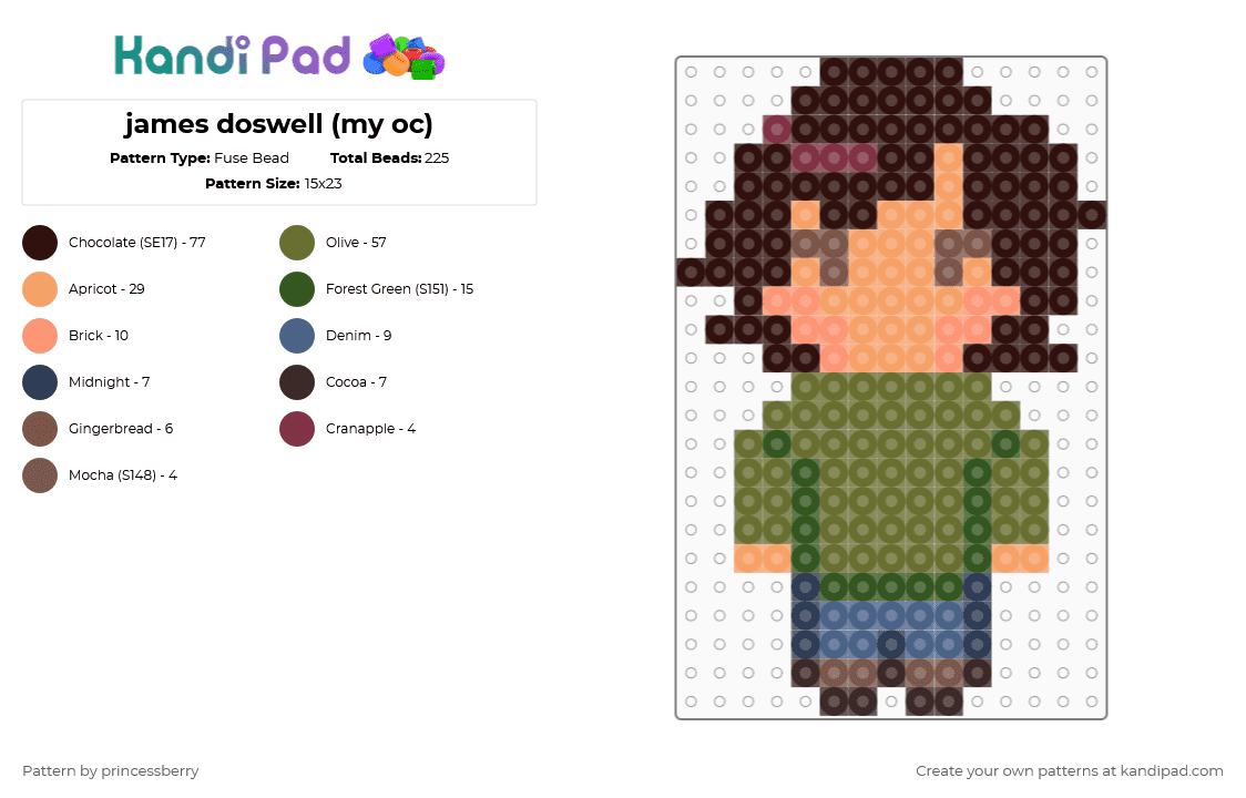 James doswell (my oc) Fuse Bead Pattern - Kandi Pad | Kandi Patterns ...