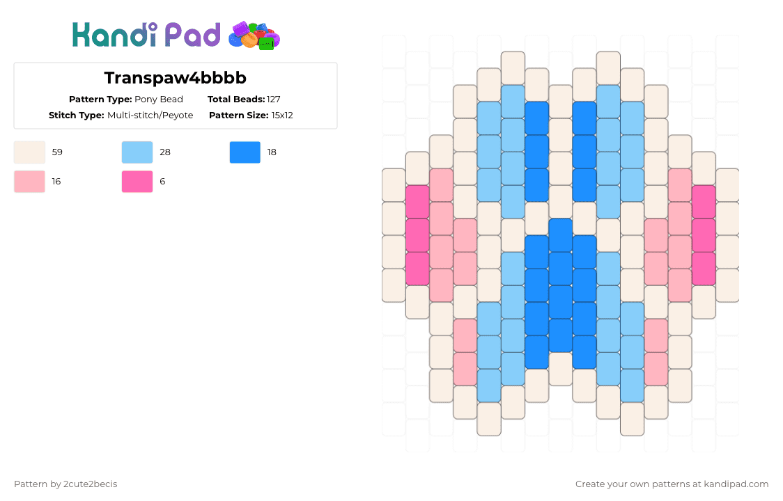 Transpaw4bbbb Pony Bead Pattern - Kandi Pad | Kandi Patterns, Fuse Bead ...