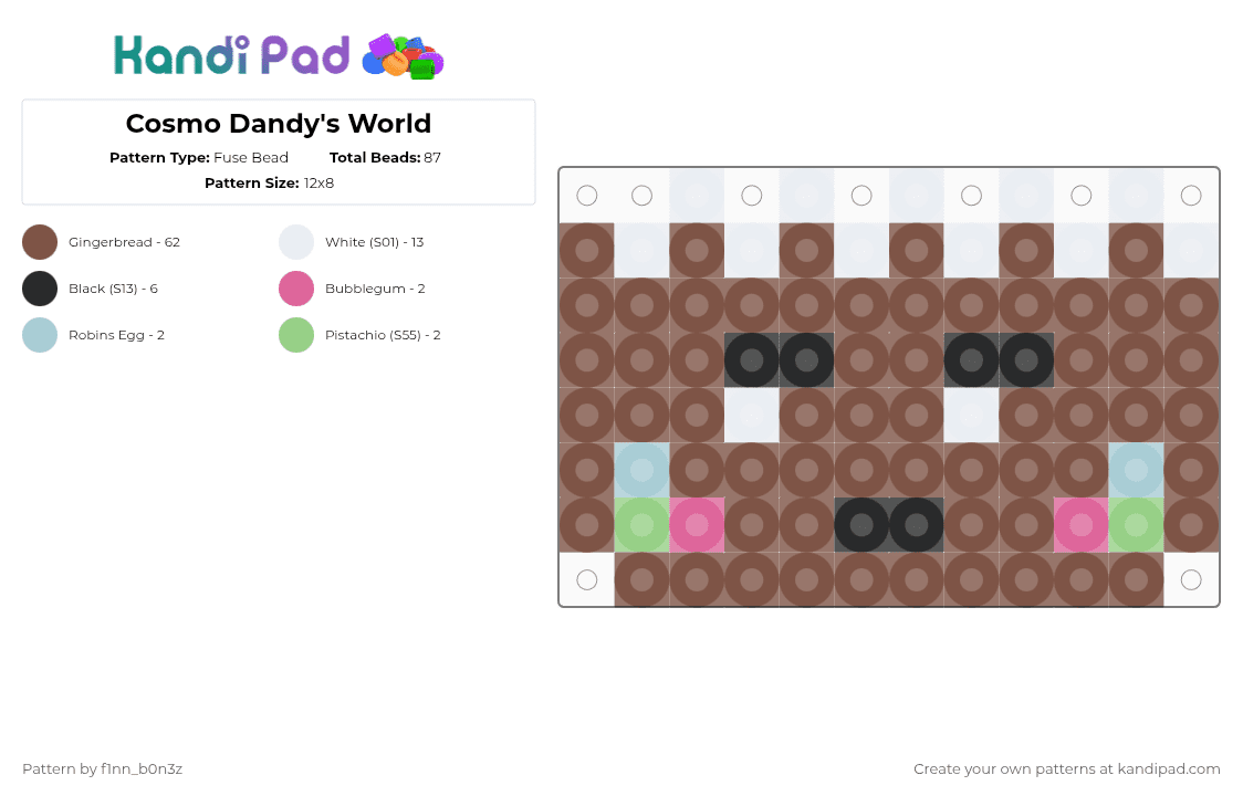 Cosmo Dandy's World Fuse Bead Pattern - Kandi Pad | Kandi Patterns ...