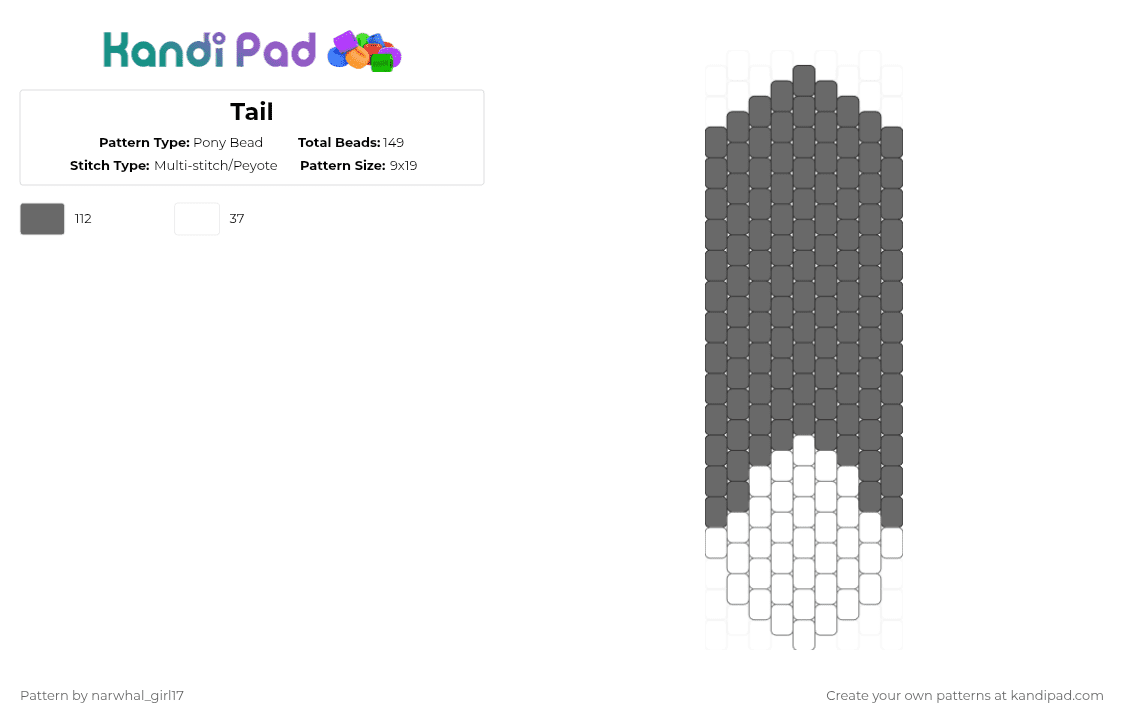 Tail Pony Bead Pattern - Kandi Pad | Kandi Patterns, Fuse Bead Patterns ...