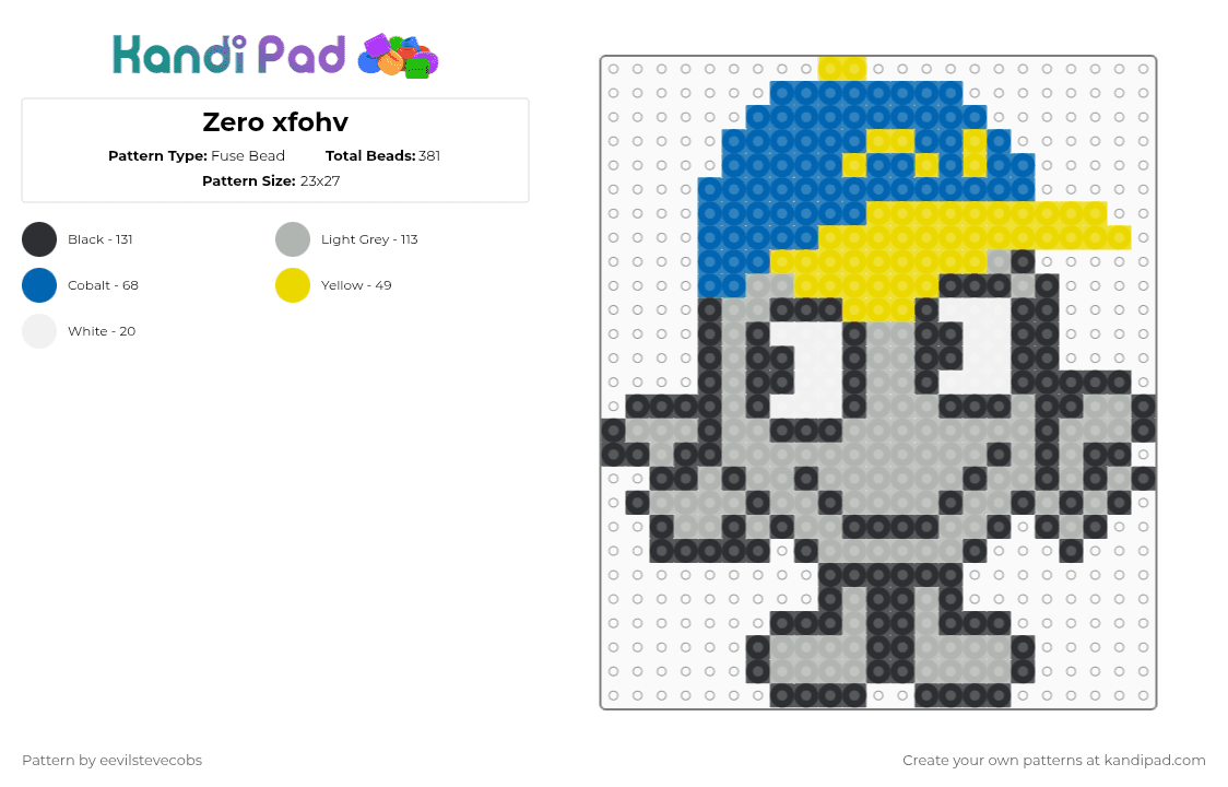 Zero xfohv Fuse Bead Pattern - Kandi Pad | Kandi Patterns, Fuse Bead ...