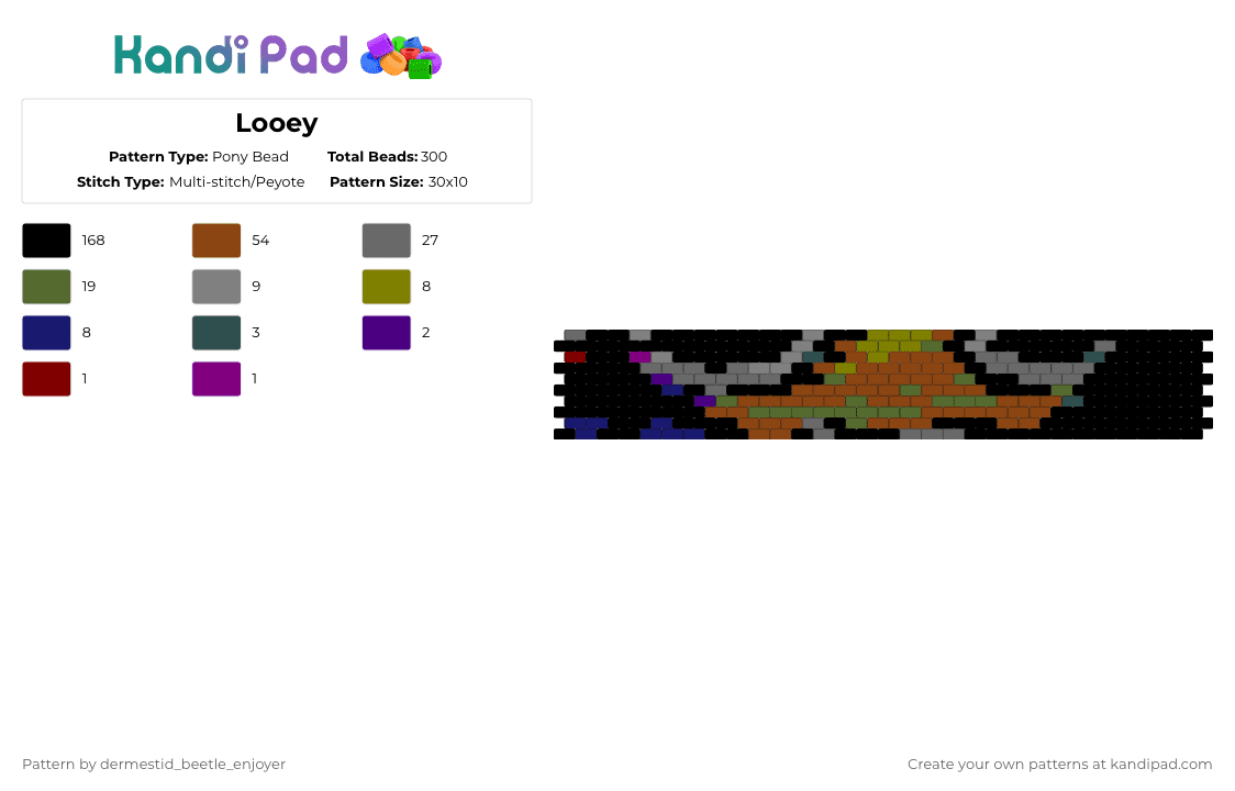 Looey Pony Bead Pattern - Kandi Pad | Kandi Patterns, Fuse Bead ...