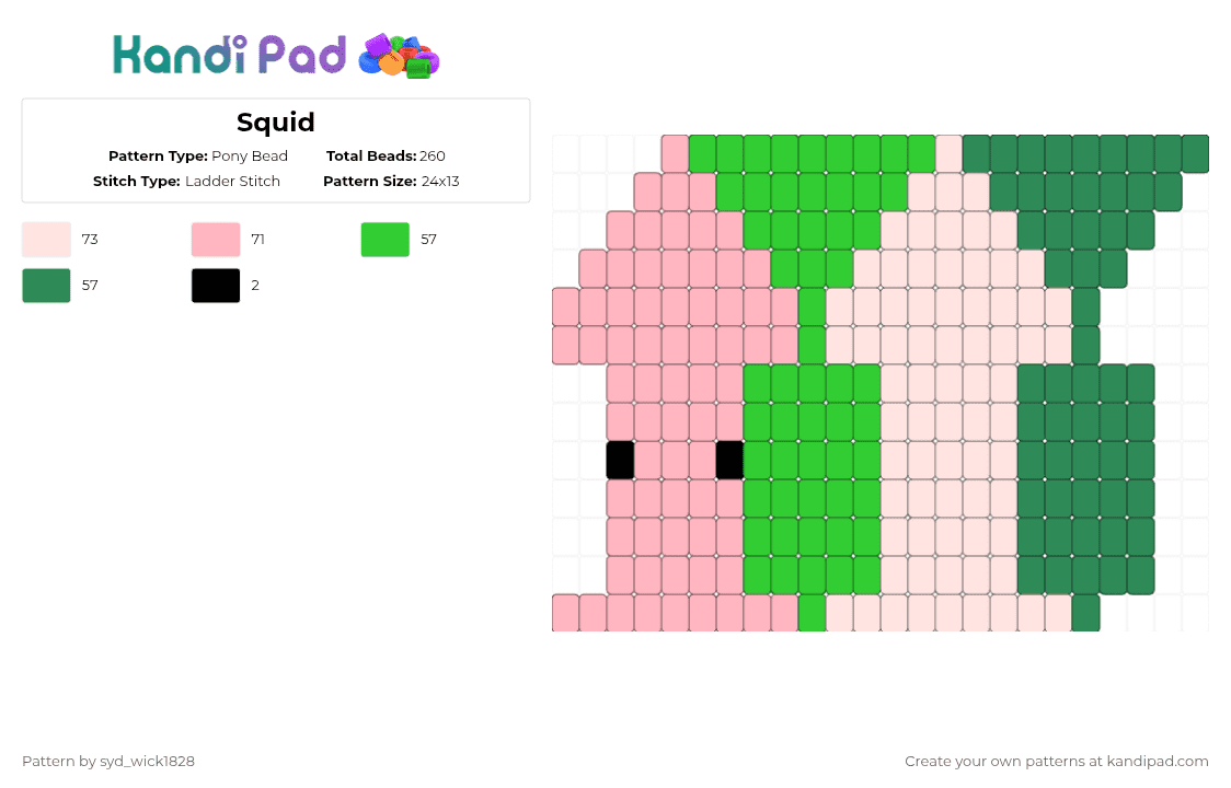 Squid Pony Bead Pattern - Kandi Pad | Kandi Patterns, Fuse Bead ...