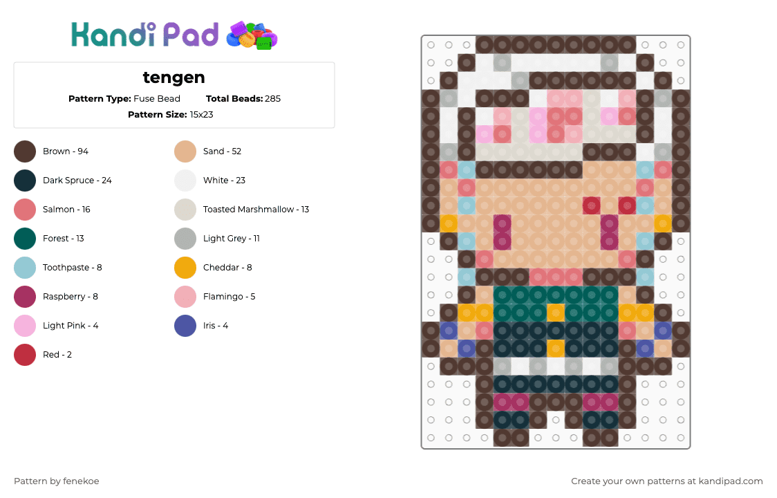 Tengen Fuse Bead Pattern - Kandi Pad | Kandi Patterns, Fuse Bead ...
