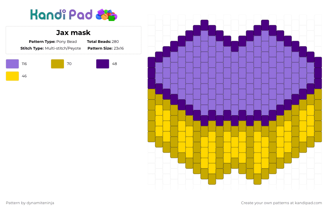 Jax mask Pony Bead Pattern - Kandi Pad | Kandi Patterns, Fuse Bead ...
