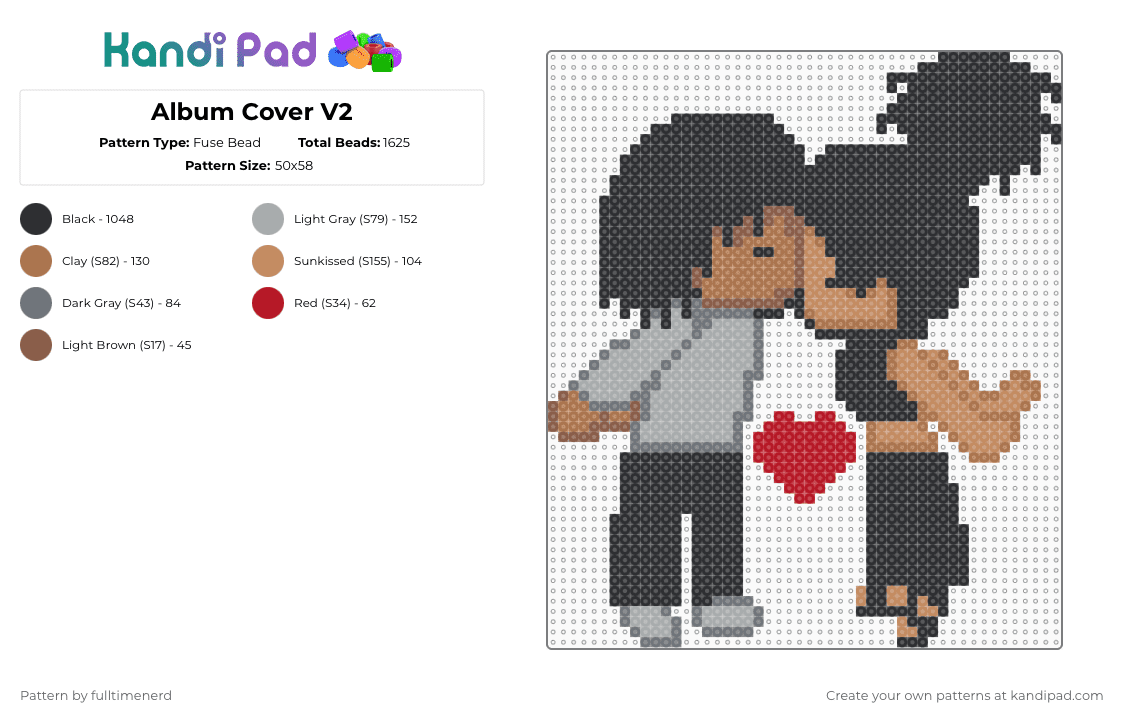 Album Cover V2 Fuse Bead Pattern - Kandi Pad | Kandi Patterns, Fuse ...