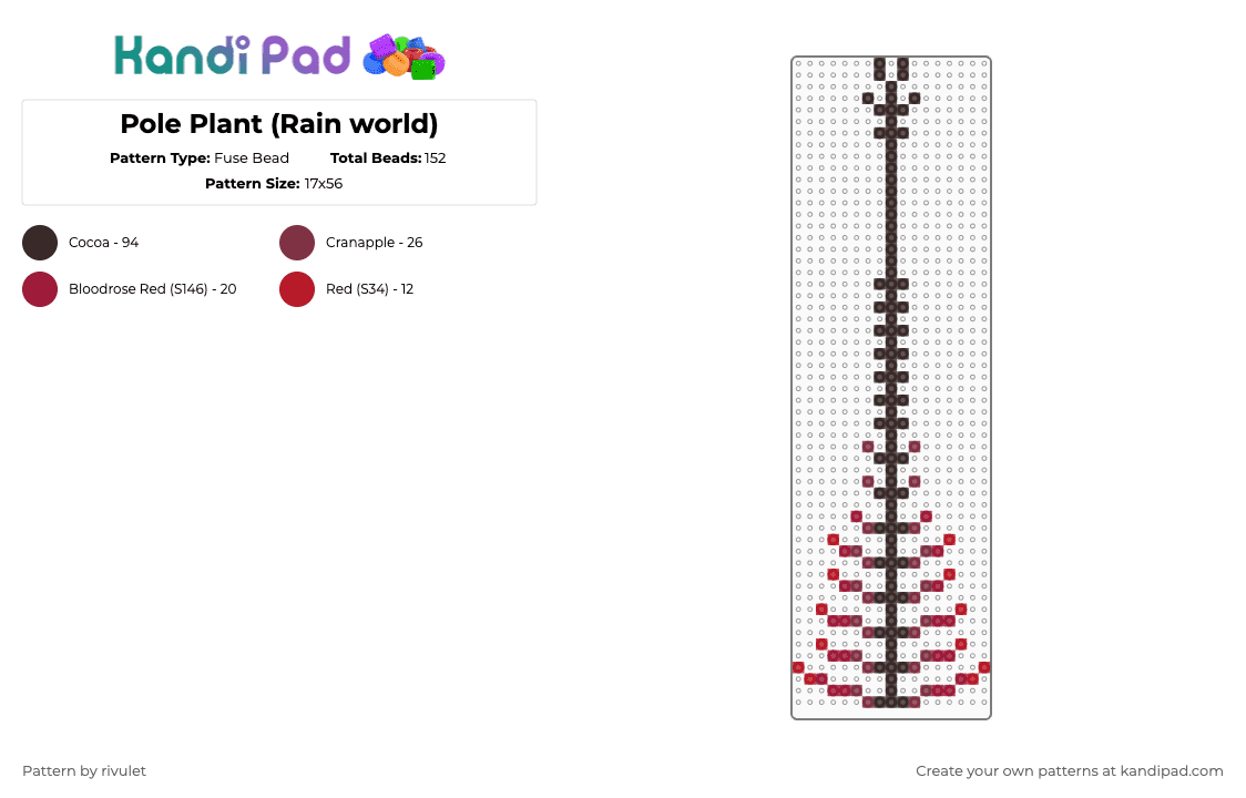 Pole Plant (Rain world) Fuse Bead Pattern - Kandi Pad | Kandi Patterns ...
