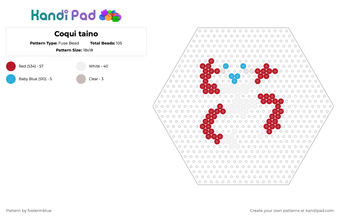 Coqui taino Fuse Bead Pattern - Kandi Pad | Kandi Patterns, Fuse Bead ...