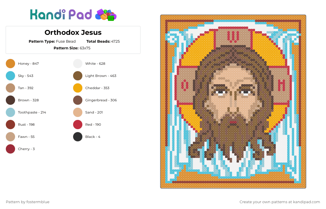 Pantocrator Fuse Bead Patterns - Gallery - Kandi Pad | Kandi Patterns ...