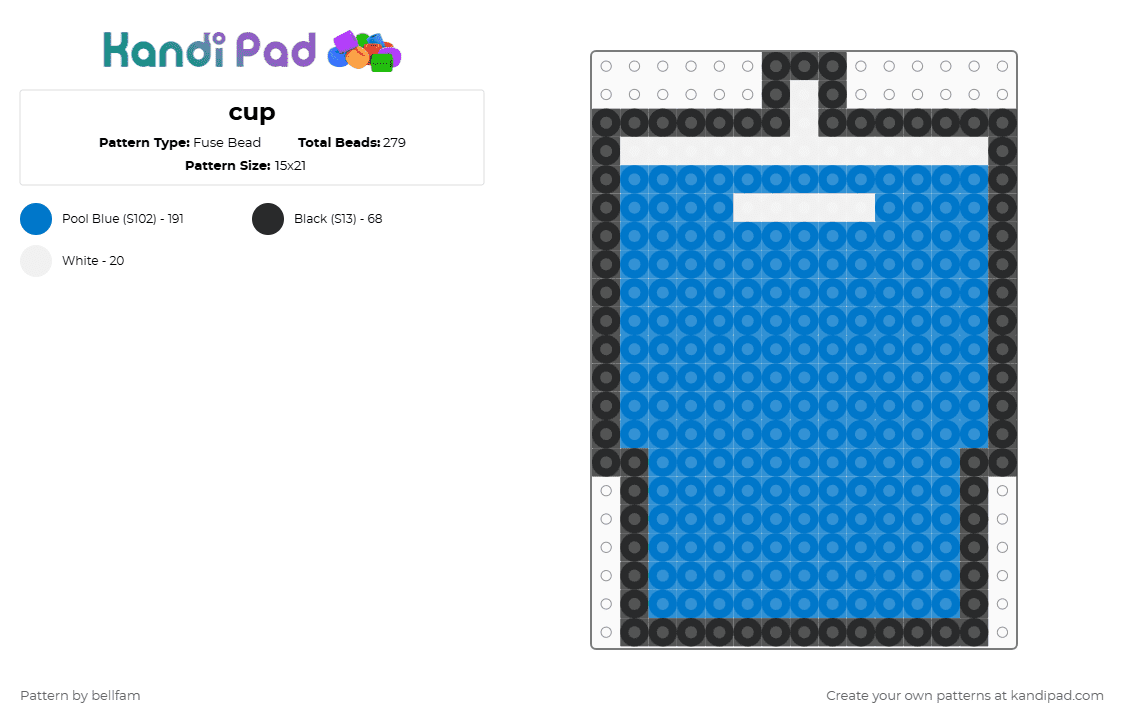 Cup Fuse Bead Pattern - Kandi Pad | Kandi Patterns, Fuse Bead Patterns ...