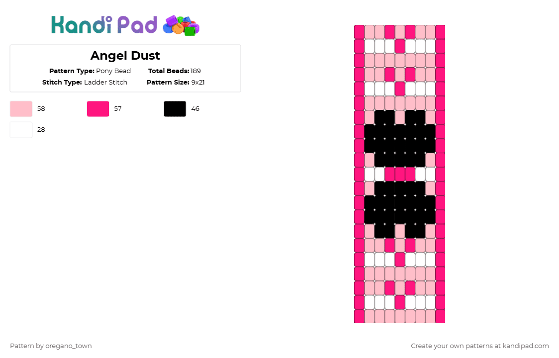Angel Dust Pony Bead Pattern - Kandi Pad | Kandi Patterns, Fuse Bead ...