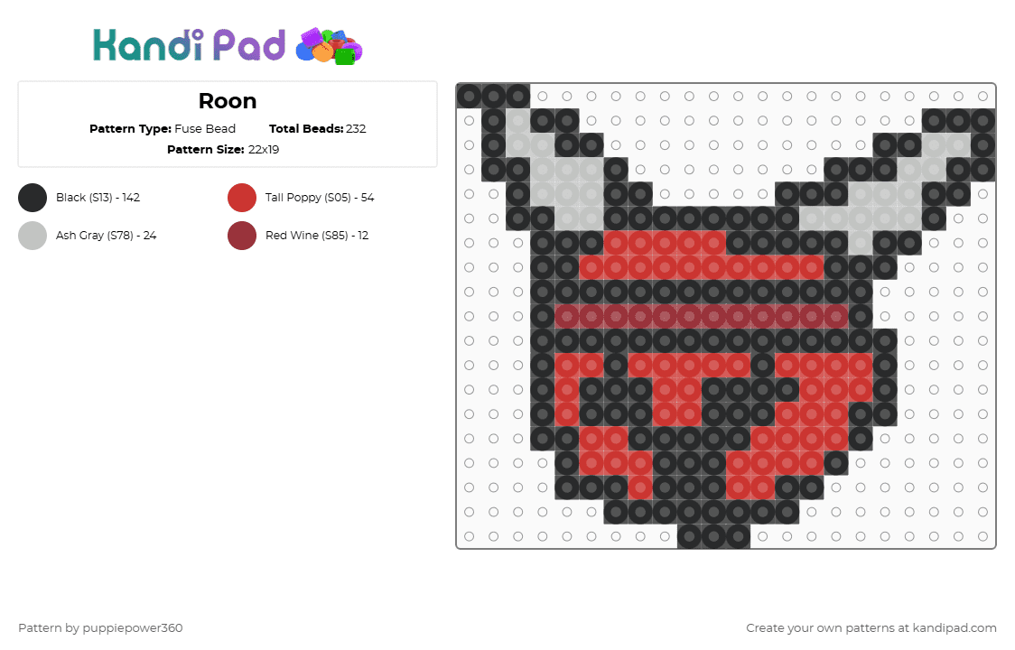 Roon Fuse Bead Pattern - Kandi Pad | Kandi Patterns, Fuse Bead Patterns ...
