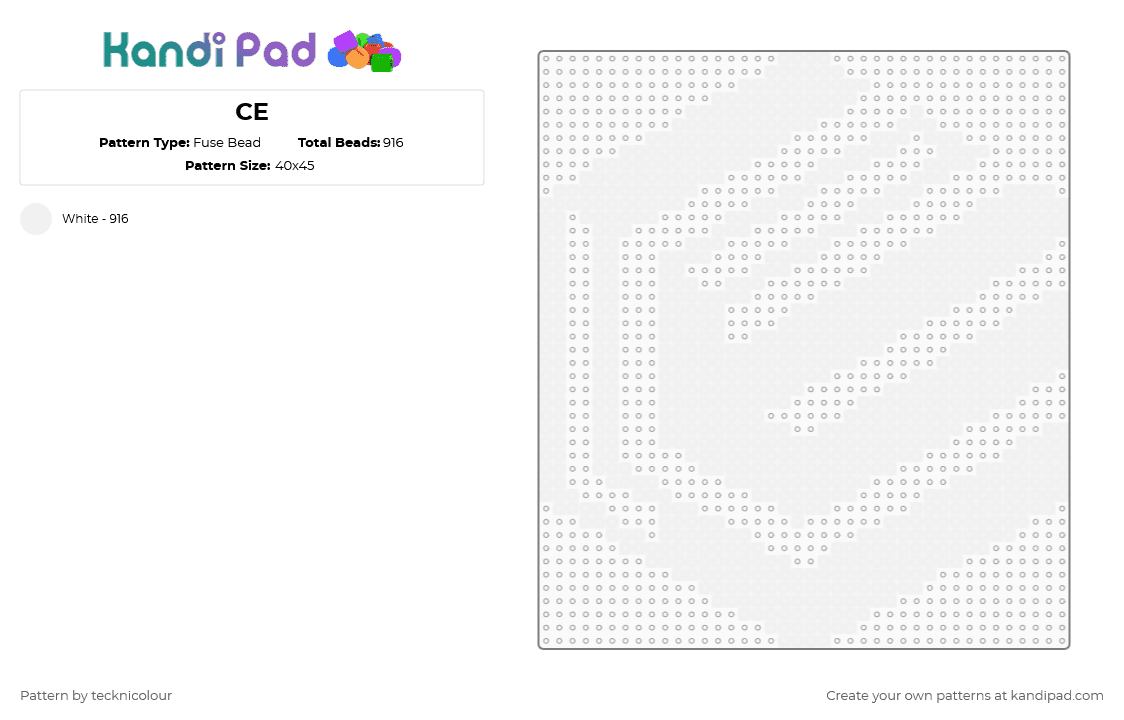 CE Fuse Bead Pattern - Kandi Pad | Kandi Patterns, Fuse Bead Patterns ...