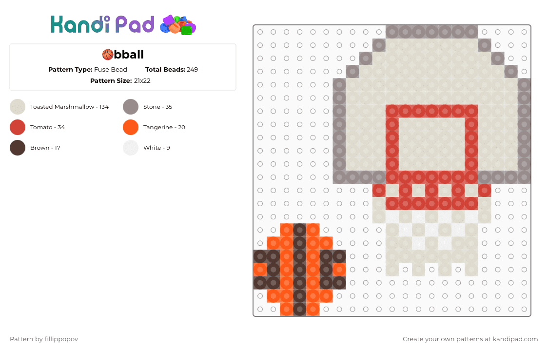 🏀bball Fuse Bead Pattern - Kandi Pad | Kandi Patterns, Fuse Bead ...