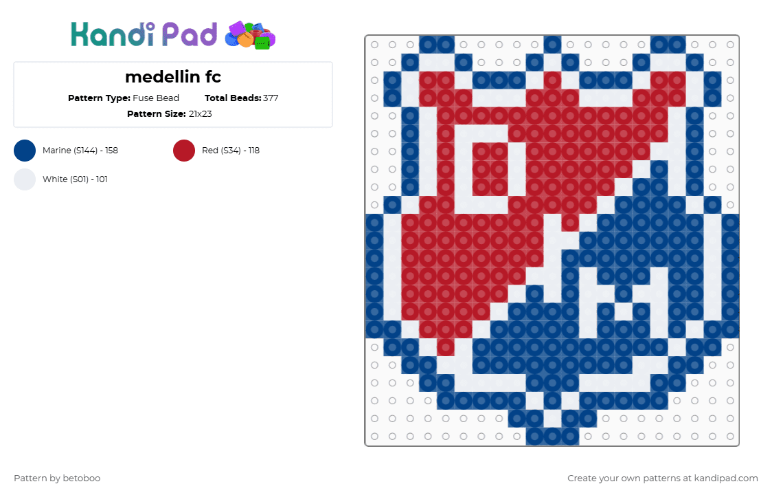 Medellin fc Fuse Bead Pattern - Kandi Pad | Kandi Patterns, Fuse Bead ...