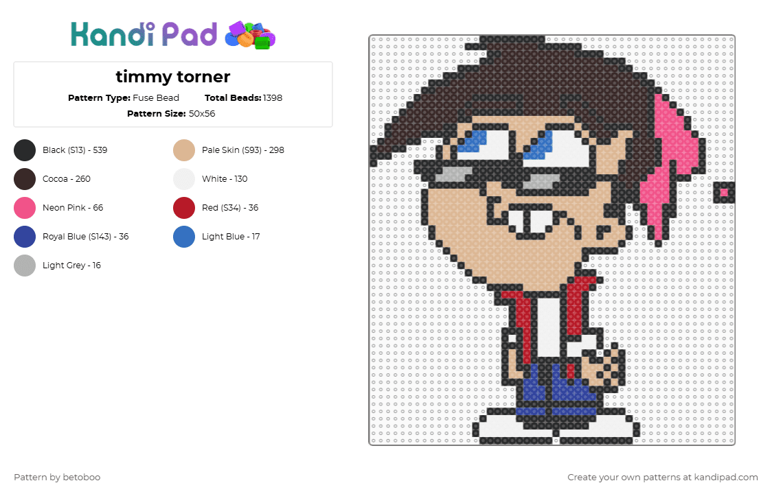 Timmy torner Fuse Bead Pattern - Kandi Pad | Kandi Patterns, Fuse Bead ...