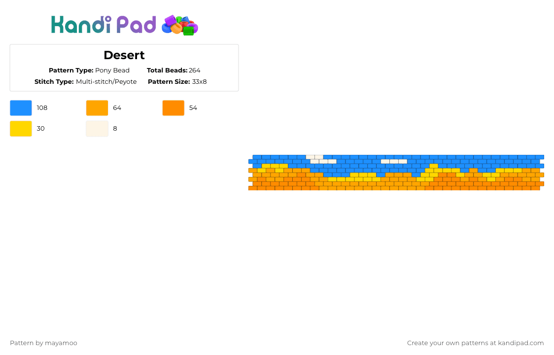 Desert Pony Bead Pattern - Kandi Pad | Kandi Patterns, Fuse Bead ...