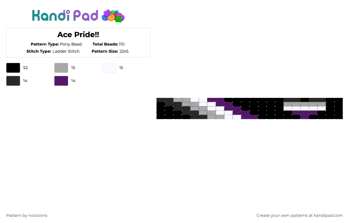 Ace Pride!! Pony Bead Pattern - Kandi Pad | Kandi Patterns, Fuse Bead ...