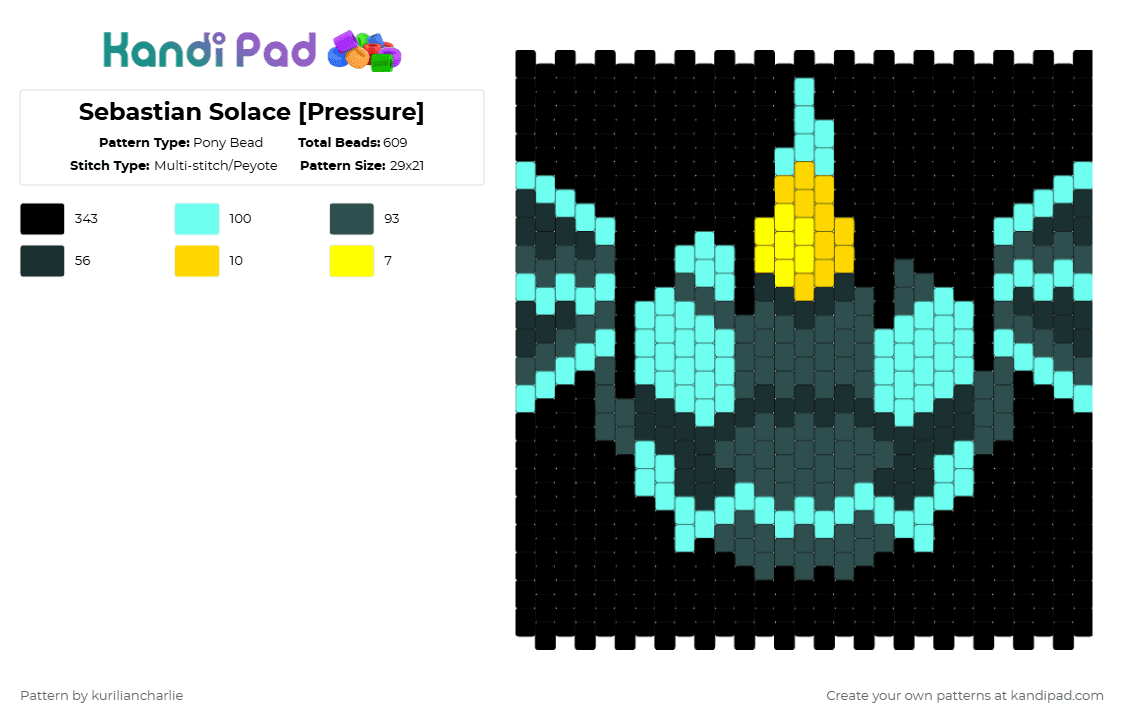 Sebastian Solace [Pressure] Pony Bead Pattern - Kandi Pad | Kandi ...