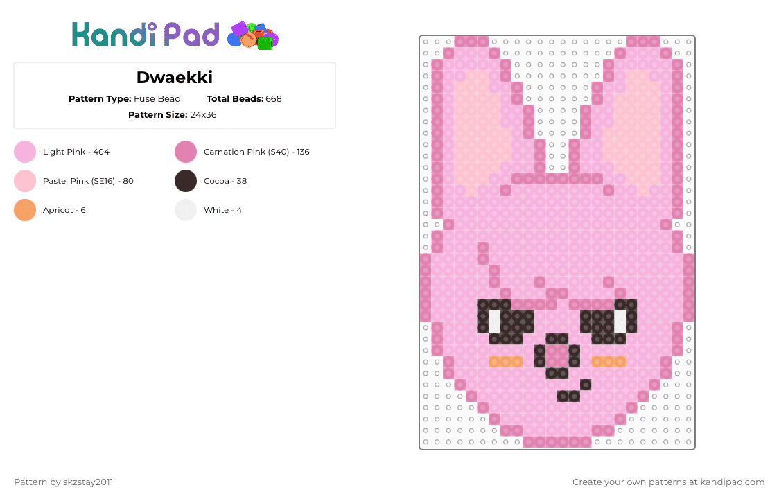 Dwaekki Fuse Bead Pattern - Kandi Pad | Kandi Patterns, Fuse Bead ...