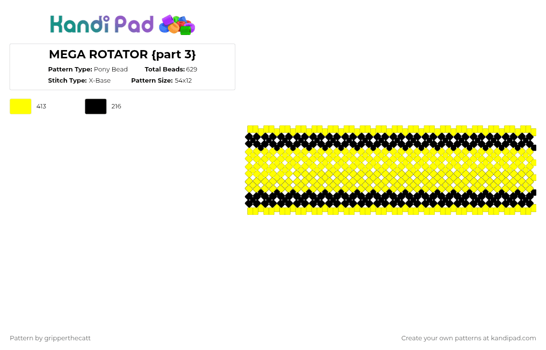 MEGA ROTATOR {part 3} Pony Bead Pattern - Kandi Pad | Kandi Patterns ...