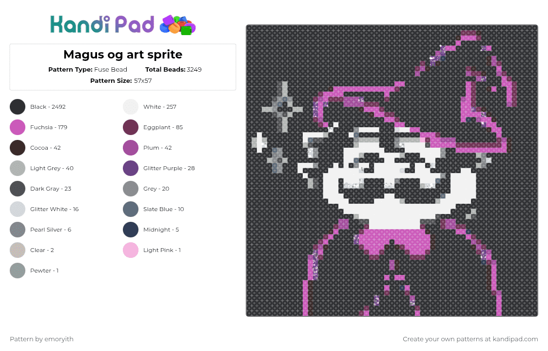 Magus og art sprite Fuse Bead Pattern - Kandi Pad | Kandi Patterns ...