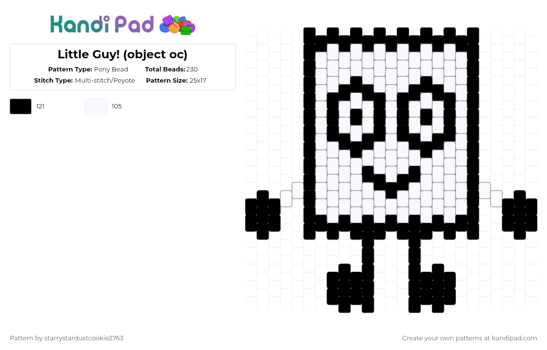 Little Guy! (object oc) Pony Bead Pattern - Kandi Pad | Kandi Patterns ...