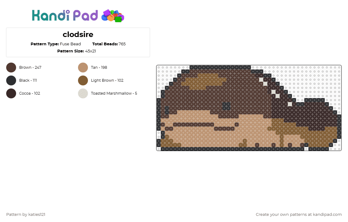 Clodsire Fuse Bead Pattern - Kandi Pad | Kandi Patterns, Fuse Bead ...