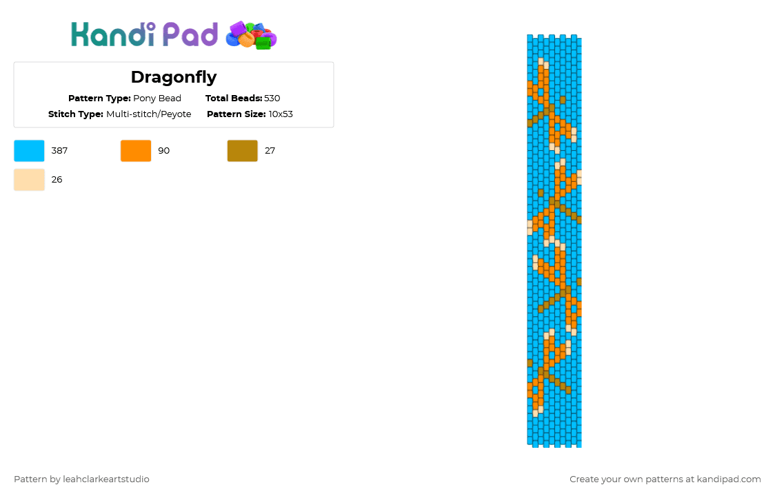 Dragonfly Pony Bead Pattern - Kandi Pad | Kandi Patterns, Fuse Bead ...