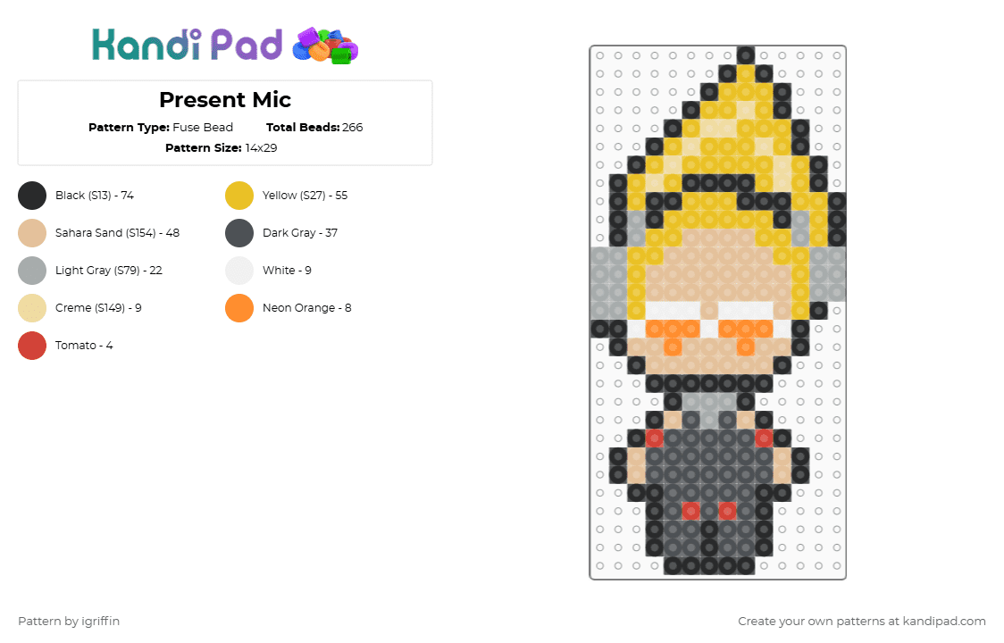 Present Mic Fuse Bead Pattern - Kandi Pad | Kandi Patterns, Fuse Bead ...