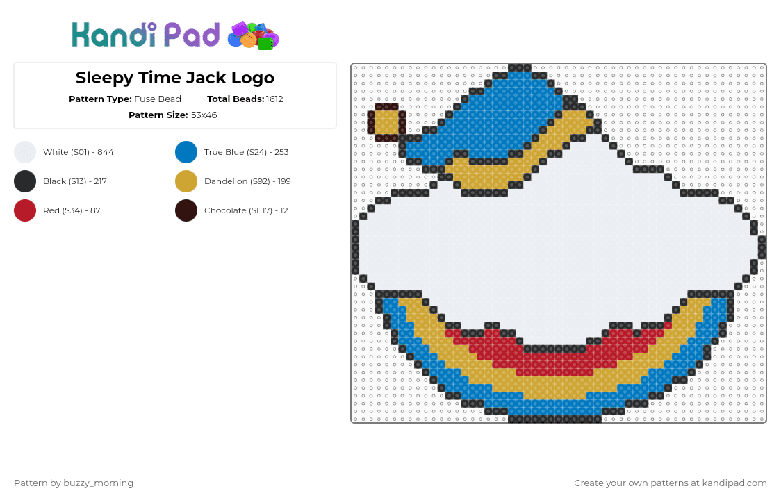 Sleepy Time Jack Logo Fuse Bead Pattern - Kandi Pad | Kandi Patterns ...