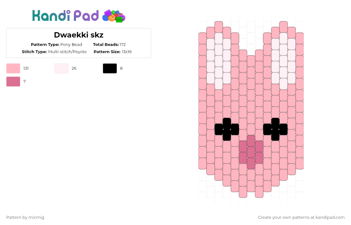 Dwaekki skz Pony Bead Pattern - Kandi Pad | Kandi Patterns, Fuse Bead ...