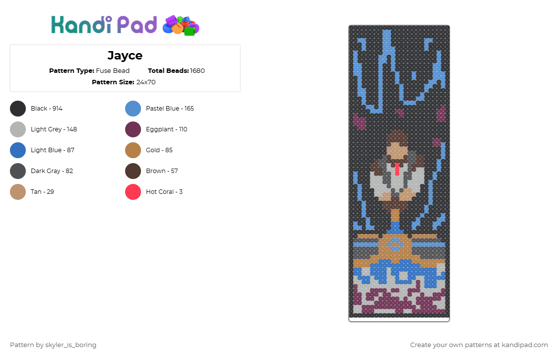 Jayce Fuse Bead Pattern - Kandi Pad | Kandi Patterns, Fuse Bead ...