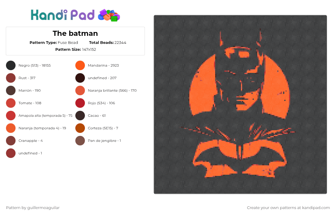 The batman Fuse Bead Pattern - Kandi Pad | Kandi Patterns, Fuse Bead ...