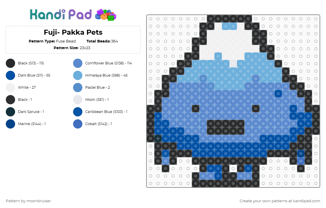 Fuji- Pakka Pets Fuse Bead Pattern - Kandi Pad | Kandi Patterns, Fuse ...