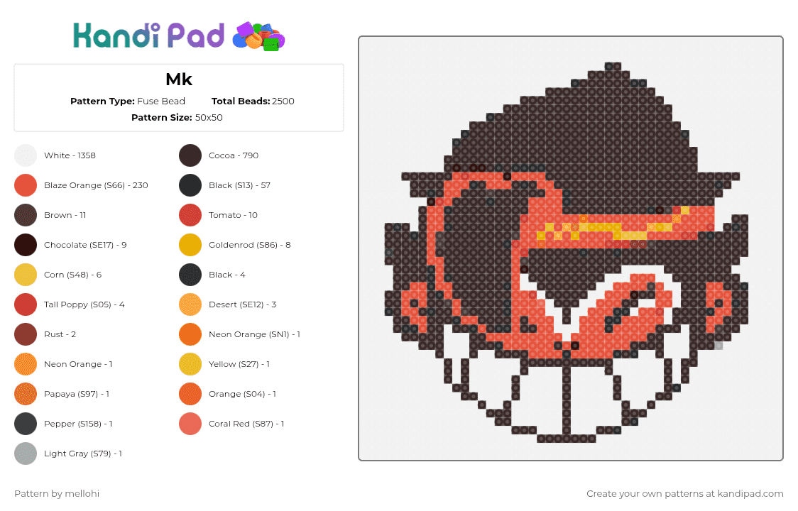 Mk Fuse Bead Pattern - Kandi Pad | Kandi Patterns, Fuse Bead Patterns ...