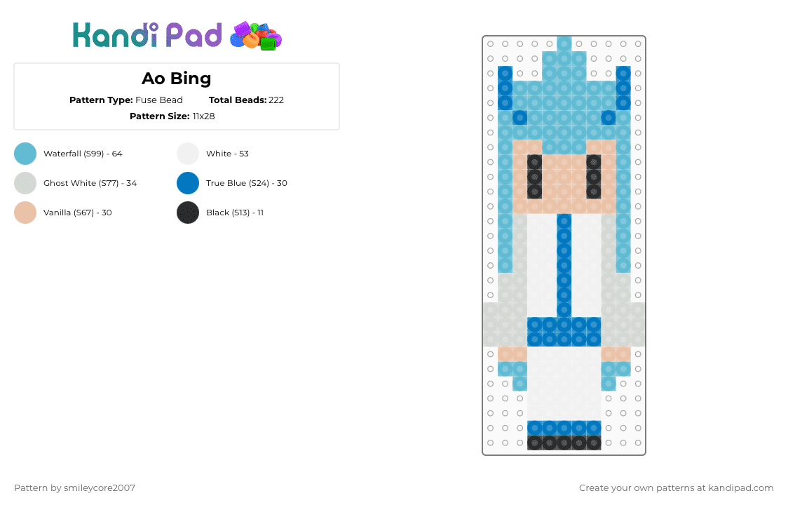 Ao Bing Fuse Bead Pattern - Kandi Pad | Kandi Patterns, Fuse Bead ...