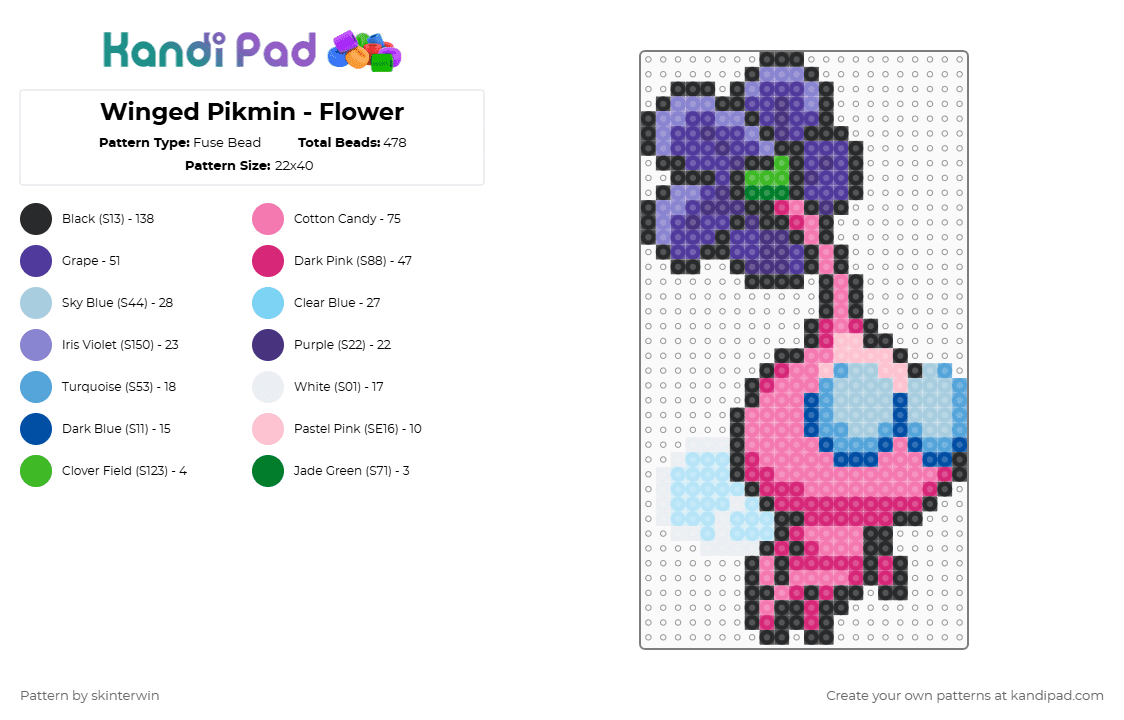 Pikmin Collection - Kandi Pad | Kandi Patterns, Fuse Bead Patterns ...
