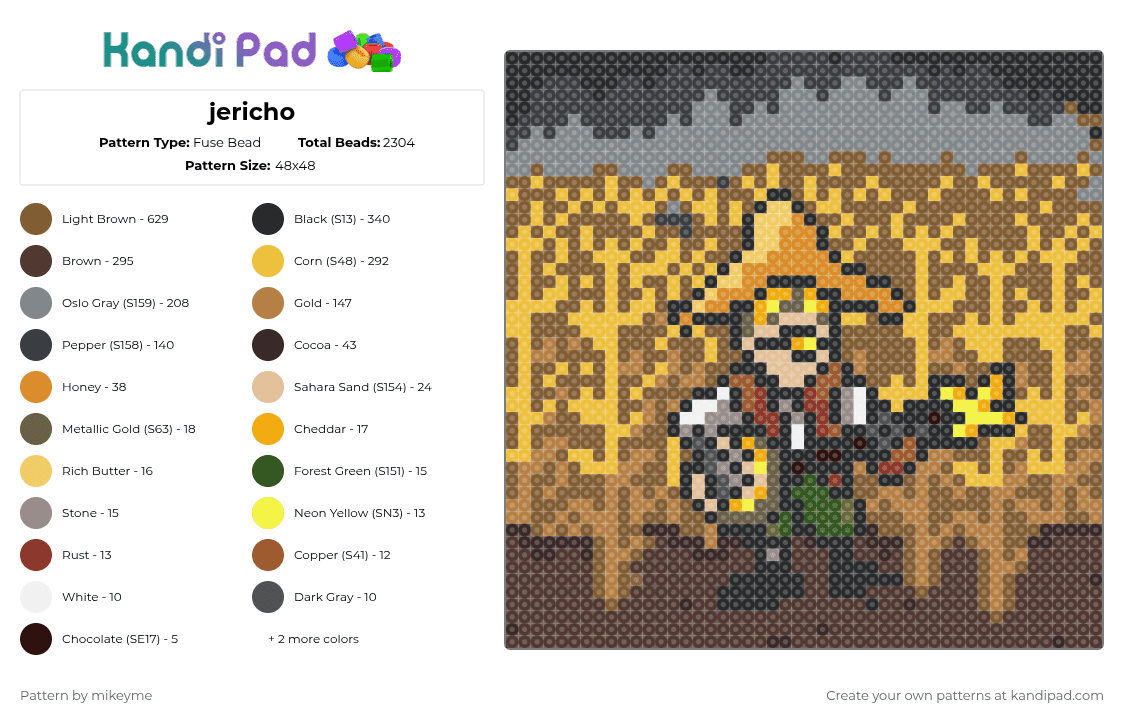 Ol' Jericho Sticks Fuse Bead Pattern - Kandi Pad | Kandi Patterns, Fuse ...