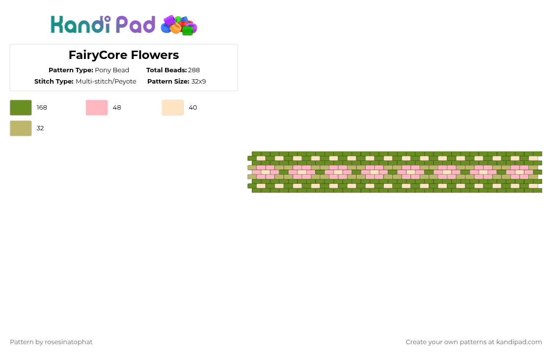FairyCore Flowers Pony Bead Pattern - Kandi Pad | Kandi Patterns, Fuse ...