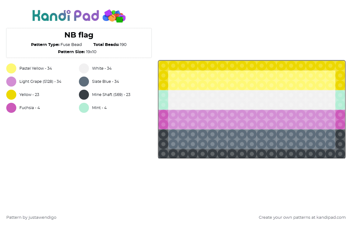 NB flag Fuse Bead Pattern - Kandi Pad | Kandi Patterns, Fuse Bead ...