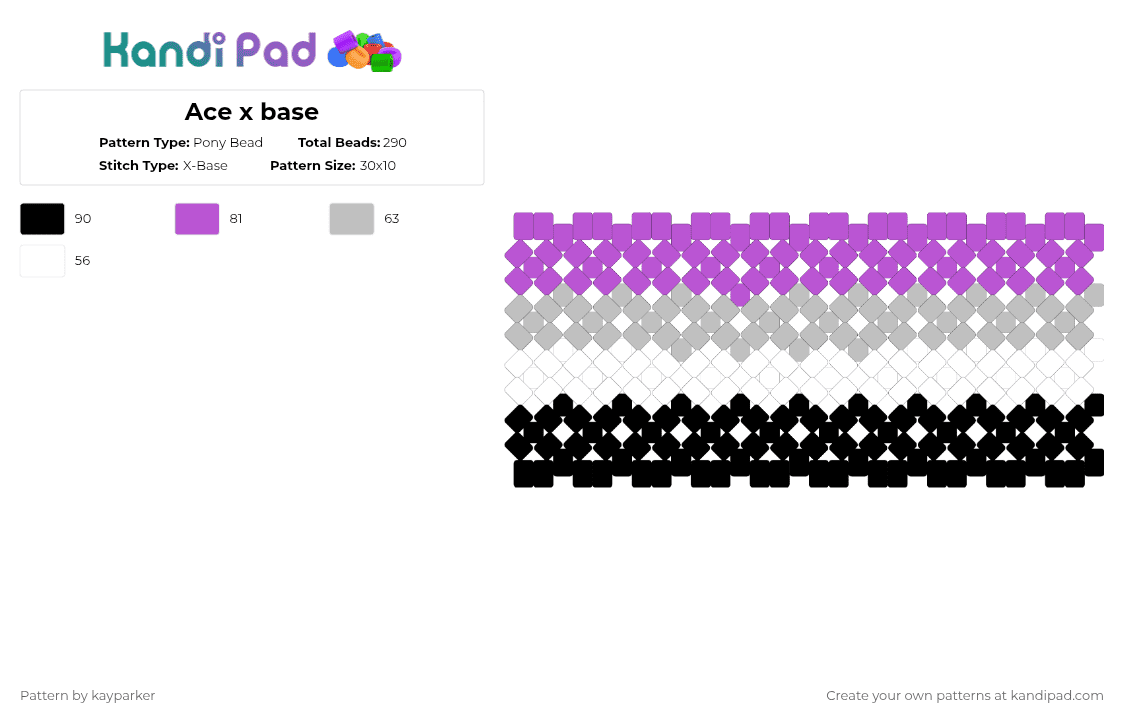 Ace x base Pony Bead Pattern - Kandi Pad | Kandi Patterns, Fuse Bead ...