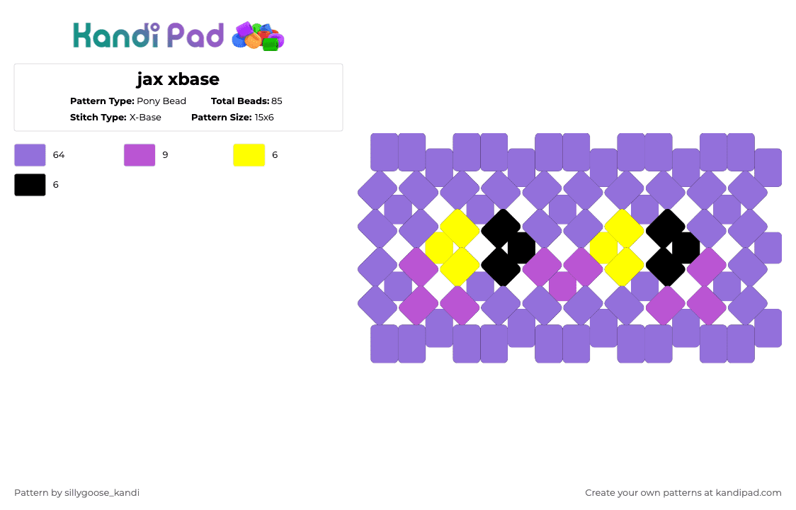 Jax xbase Pony Bead Pattern - Kandi Pad | Kandi Patterns, Fuse Bead ...