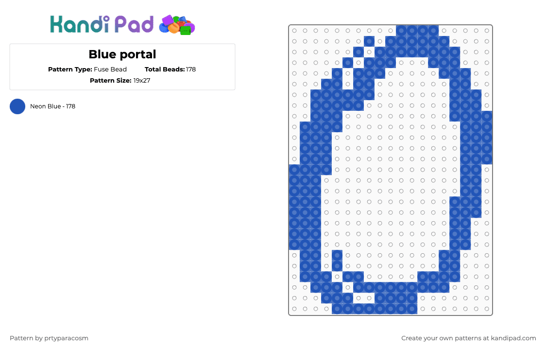 Blue portal Fuse Bead Pattern - Kandi Pad | Kandi Patterns, Fuse Bead ...