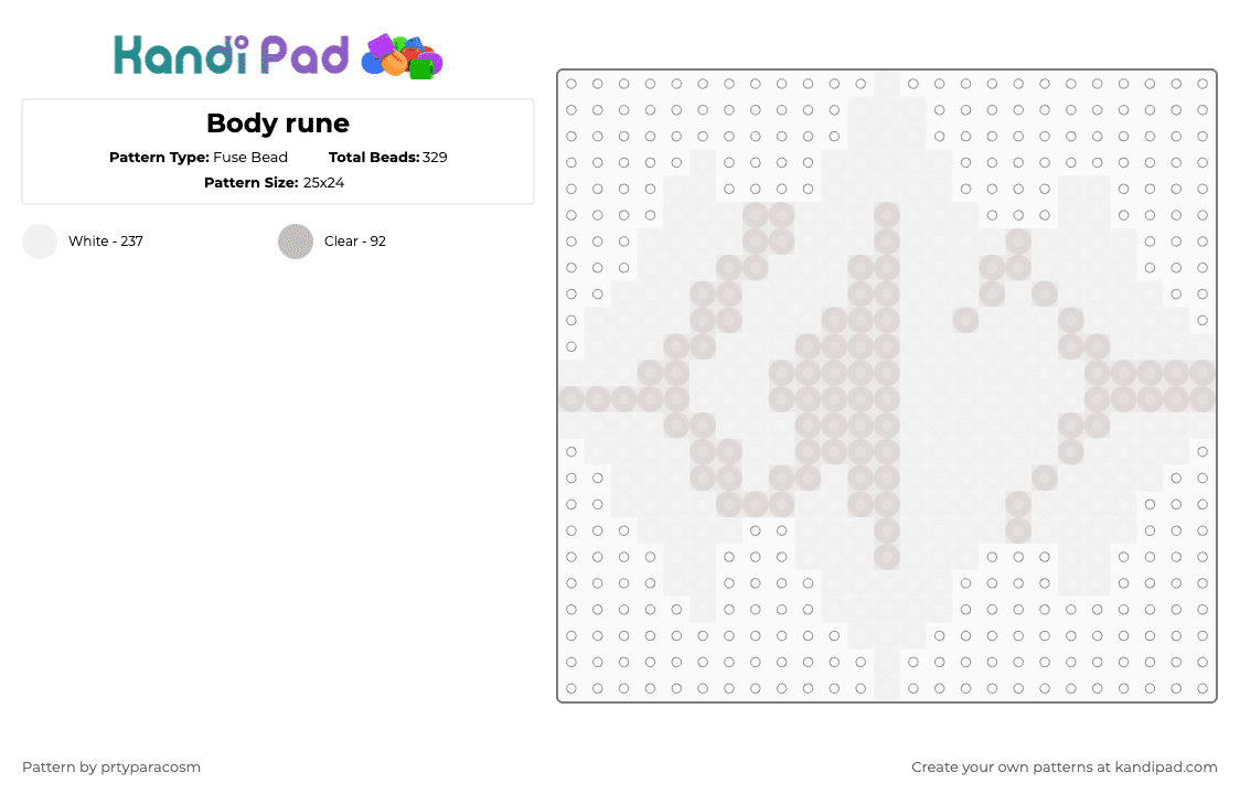 Body rune Fuse Bead Pattern - Kandi Pad | Kandi Patterns, Fuse Bead ...