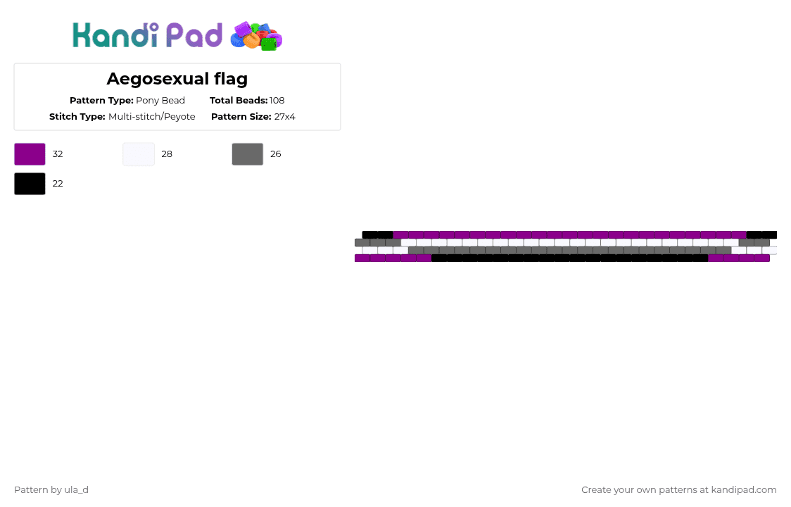 Aegosexual flag Pony Bead Pattern - Kandi Pad | Kandi Patterns, Fuse ...