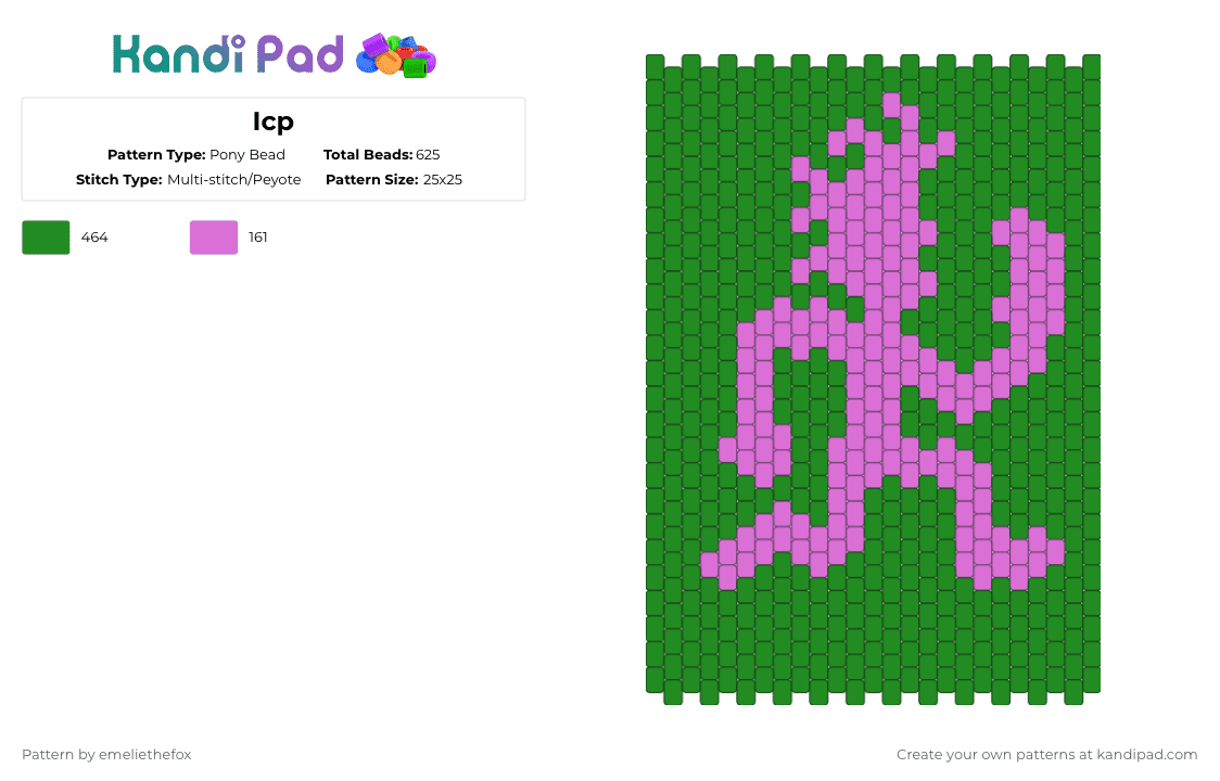 Icp Pony Bead Pattern - Kandi Pad | Kandi Patterns, Fuse Bead Patterns ...