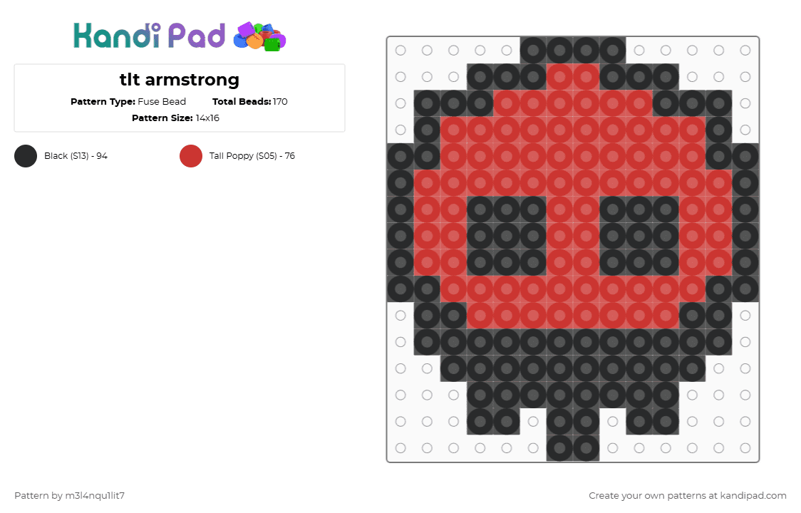 Tlt armstrong Fuse Bead Pattern - Kandi Pad | Kandi Patterns, Fuse Bead ...